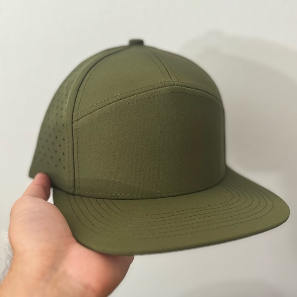 Accessories | New 7 Panel Camper Laser Cut Mesh Golfer Olive Green Hat ...